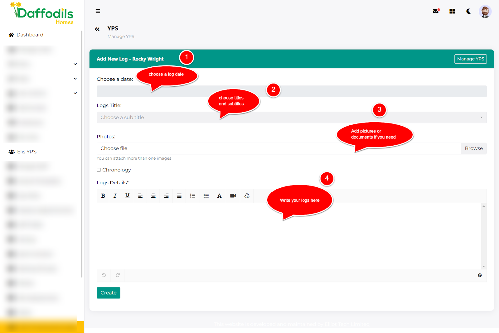 How to write logs - Electronic Log and Information System
